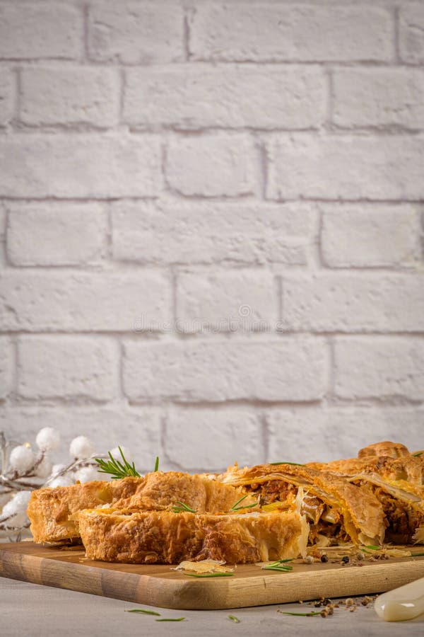 Puff pastry vegetable roll stock photo. Image of pastry - 201678232