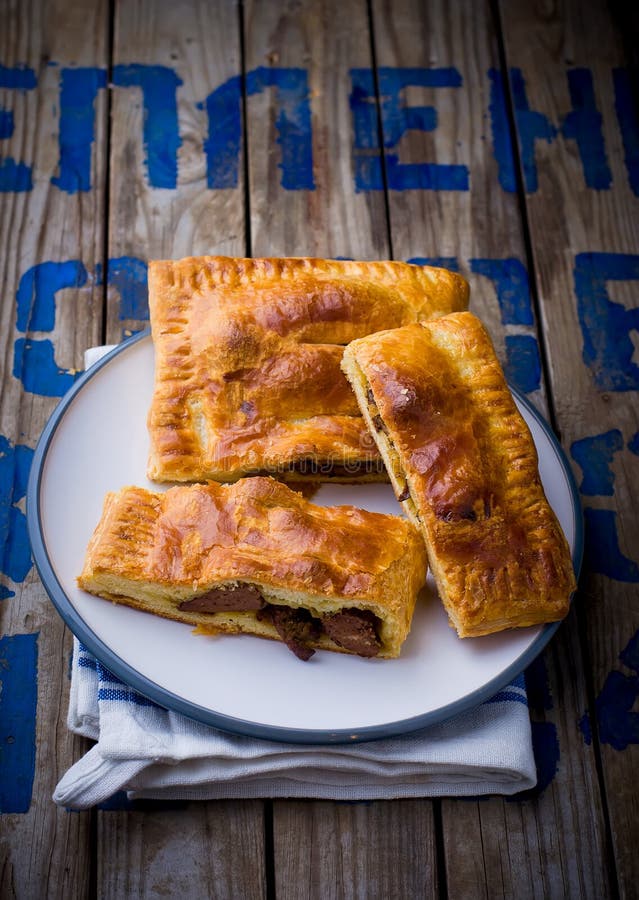 Puff Pies with a Chicken Liver. Stock Image - Image of bread, lunch ...