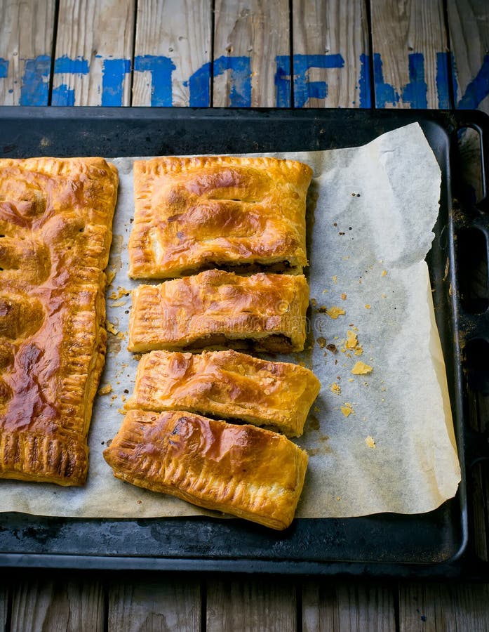 Puff Pies with a Chicken Liver. Stock Image - Image of bread, lunch ...