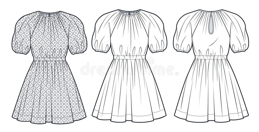 Technical Drawing Dresses Stock Illustrations 628 Technical Drawing
