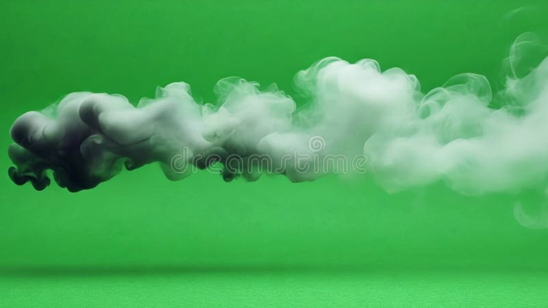 Puff of Smoke Gradually Dissipating into the Air. Green Screen ...