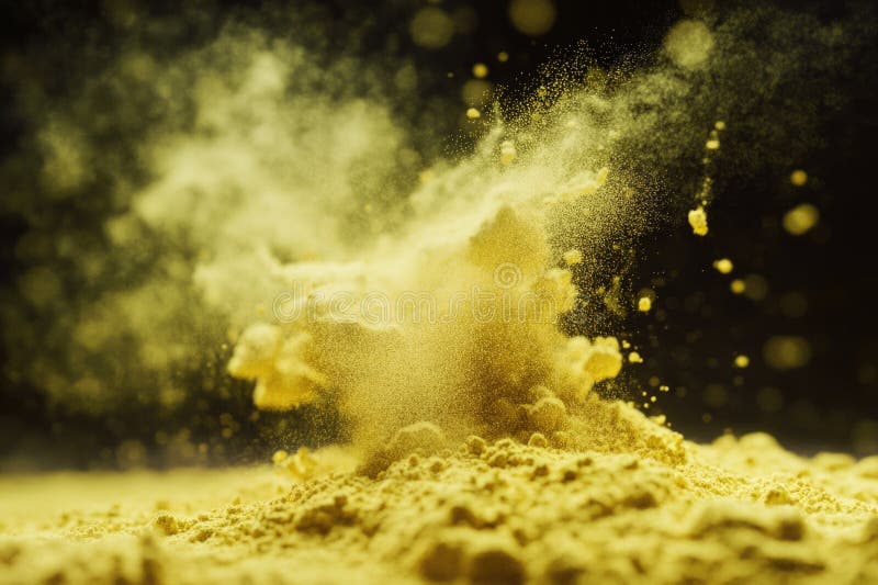 A Puff of Yellow Dust Rising from a Sandy Mound, Possibly Indicating an ...