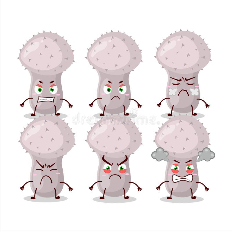 Puffball Cartoon Character with Various Angry Expressions Stock ...