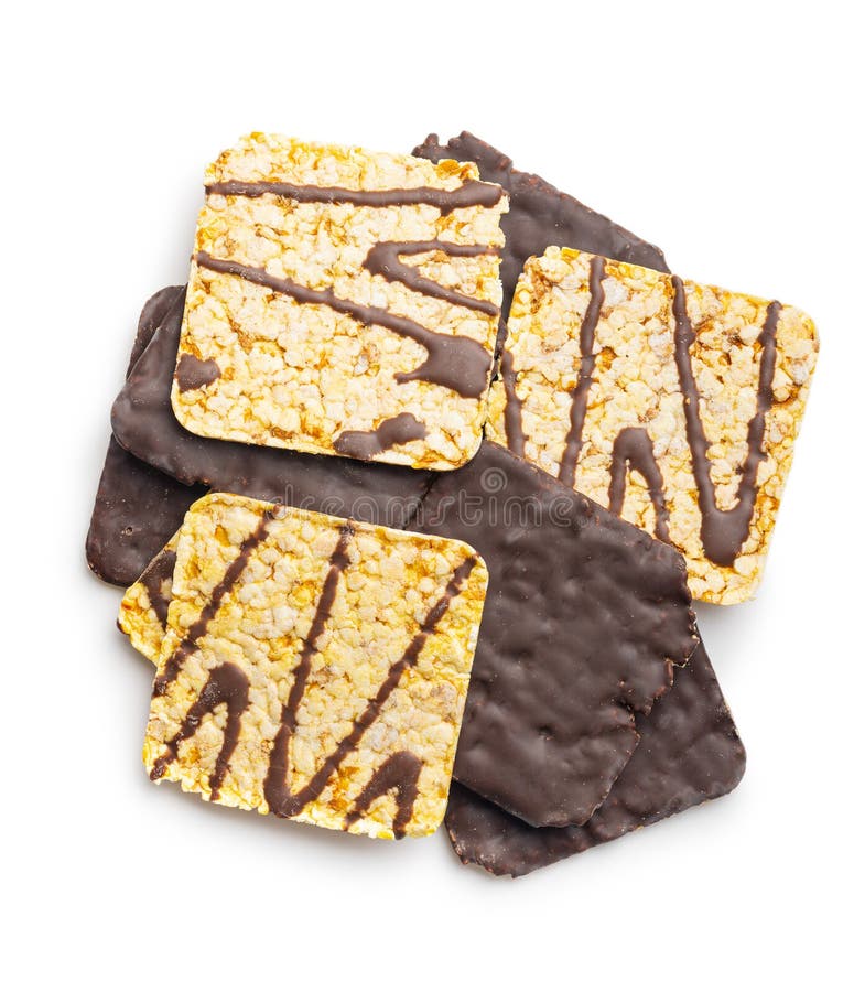 Puffed Corn Crackers Chocolate Covered Isolated on White Background ...