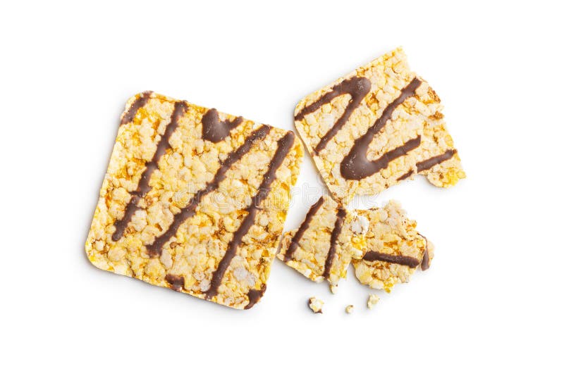 Puffed Corn Crackers Chocolate Covered Isolated on White Background ...