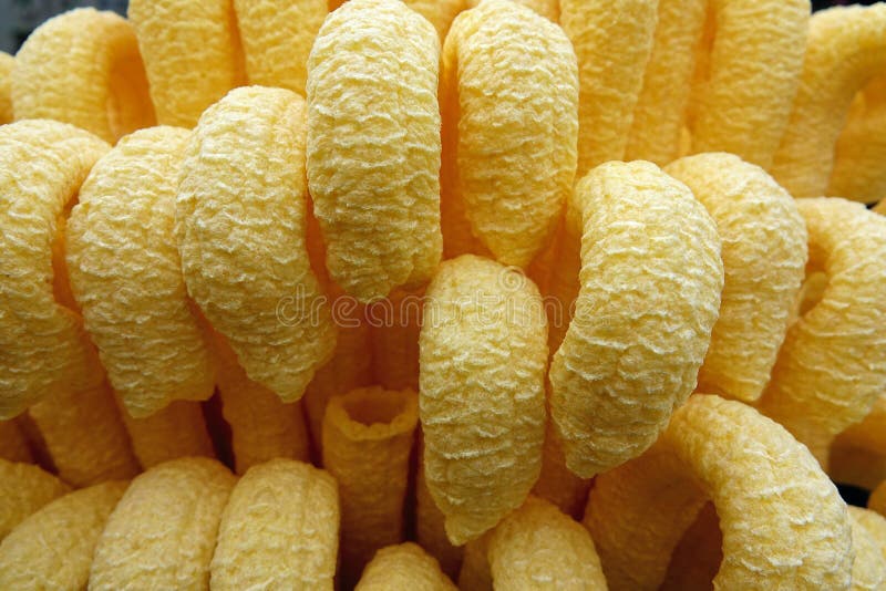 Puffed food stock image. Image of ball, yellow, food - 102072461
