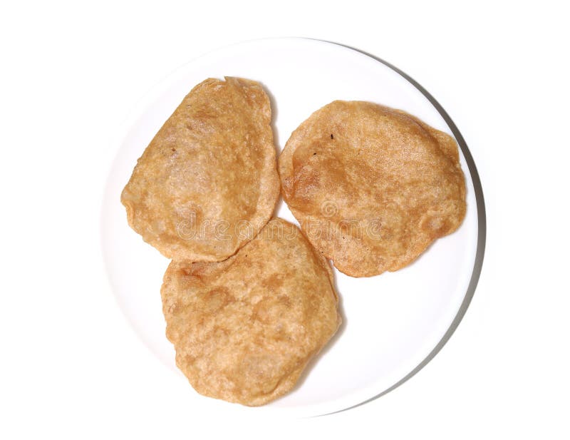 Fried Puri in a Frying Pan. Very Popular Street Food in India Stock ...