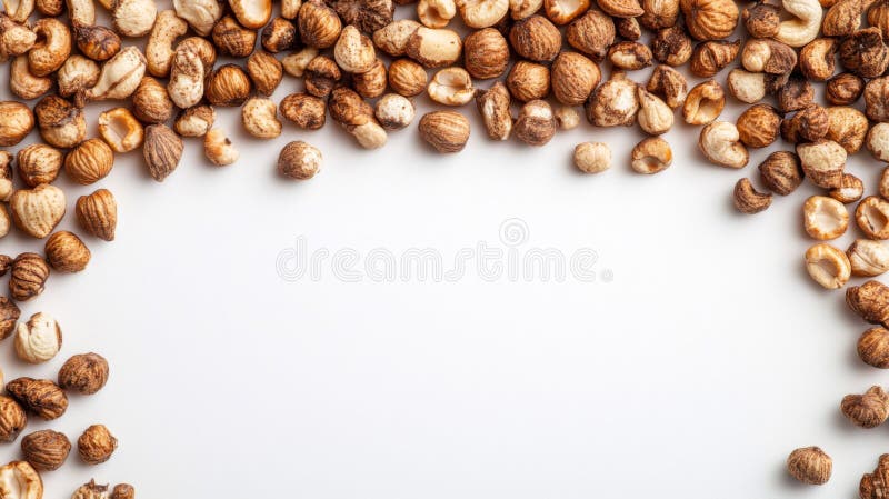 Puffed Grains Frame on White Background Stock Illustration ...
