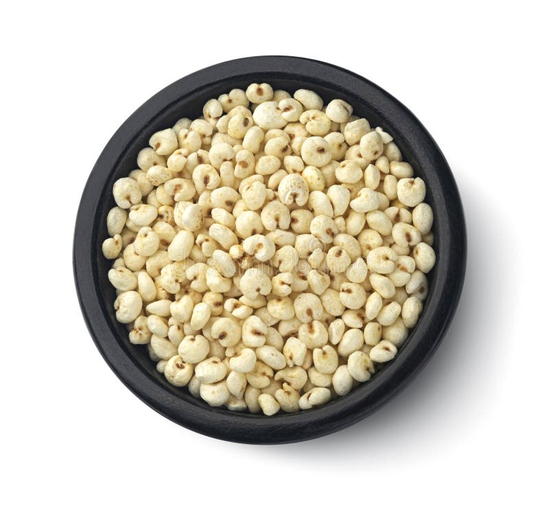 Puffed Millet Isolated on White Background, Top View Stock Photo ...