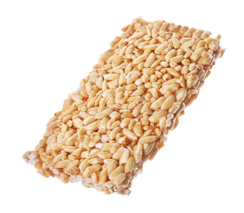 Puffed Rice Bar Kozinaki on White Background Stock Photo - Image of ...