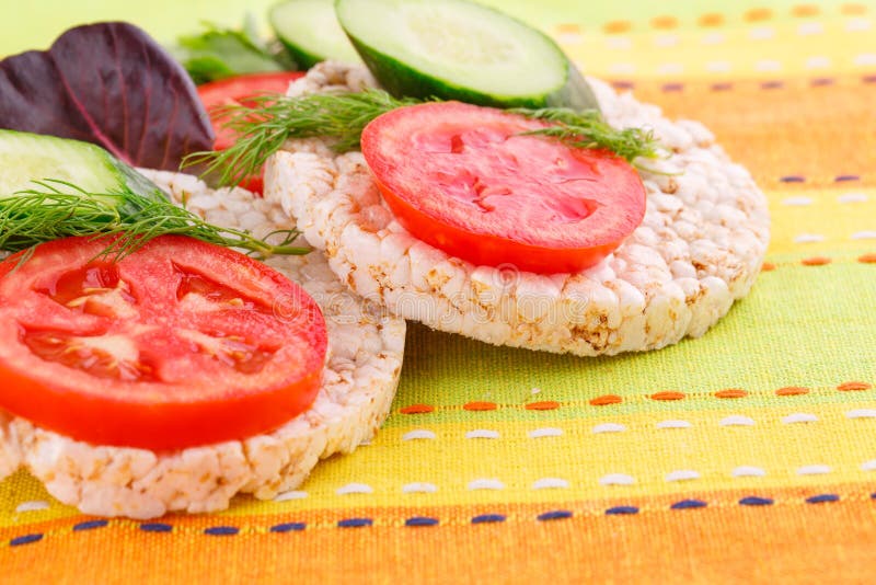 Puffed Rice Crackers Sandwiches Stock Image - Image of nutrition ...