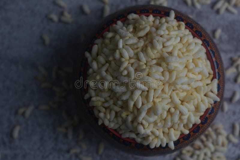 Puffed Rice in Round Shape Bowl Stock Photo - Image of cultural, bowl ...