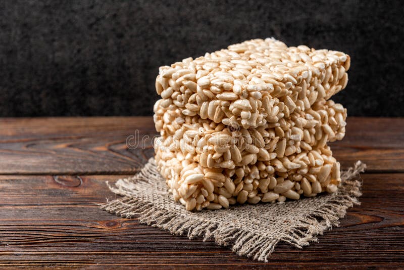 Puffed rice on wooden. stock image. Image of healthy - 174286217