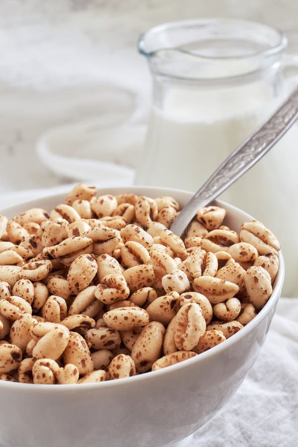 Puffed wheat cereal stock image. Image of meal, cereal - 83898743