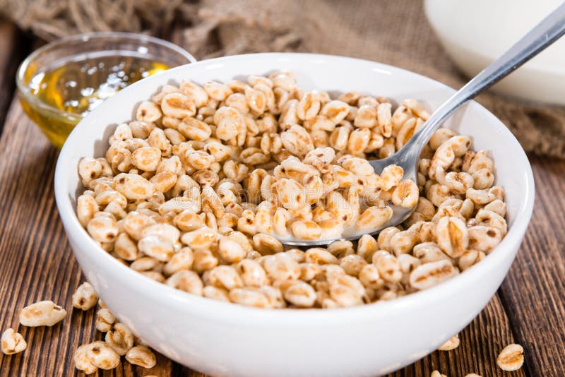 Puffed Wheat Breakfast Cereals Stock Photo - Image of breakfast, cereal ...