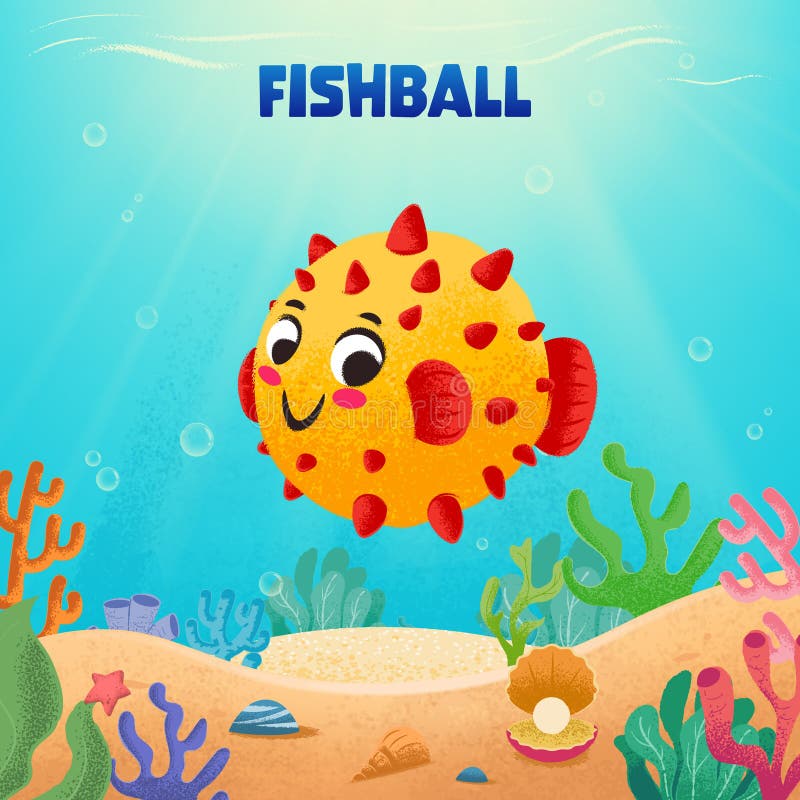 Puffer Fish Cartoon Under the Sea Stock Vector - Illustration of ...