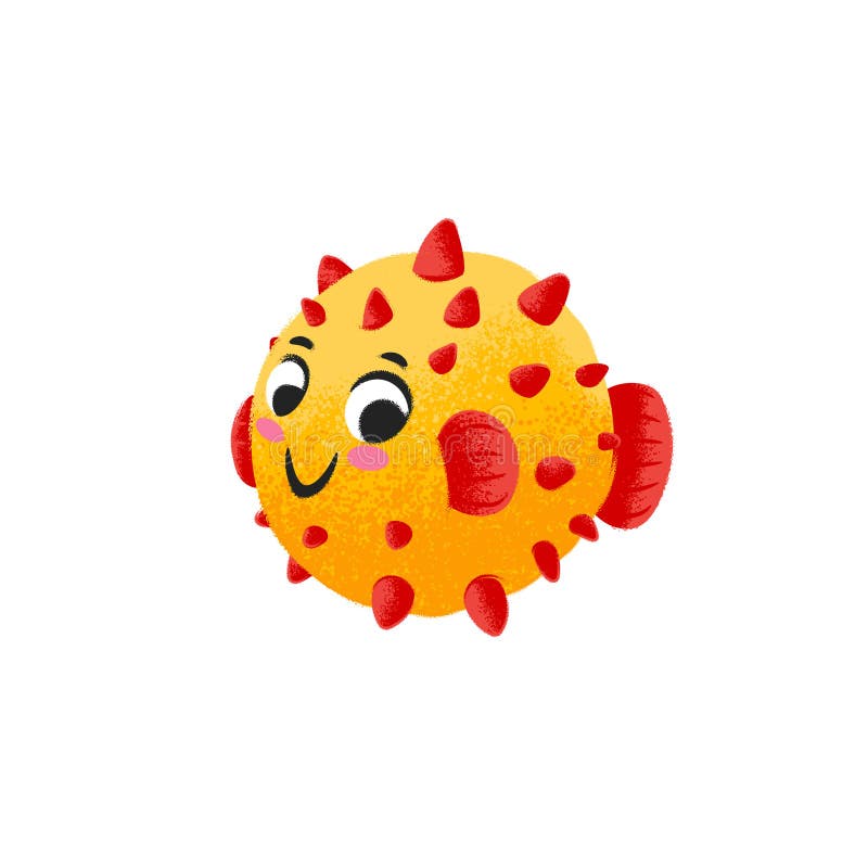 Puffer Fish Cartoon Under the Sea Stock Vector - Illustration of fish ...