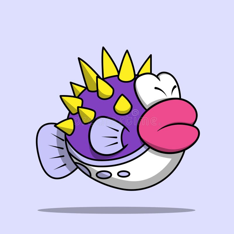 Puffer Fish Enemy Game stock illustration. Illustration of flat - 352556439
