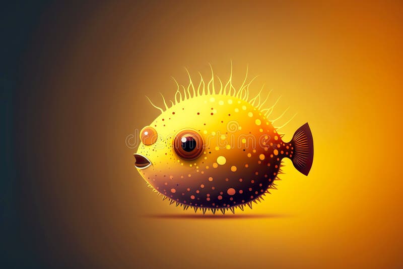 Puffer Fish Image in Shape of Inflated Ball with Sharp Spikes Stock ...