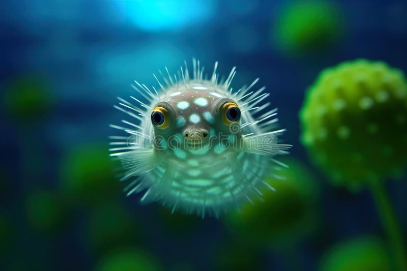 A Puffer Fish is Looking at the Camera. Generative AI Image. Stock ...