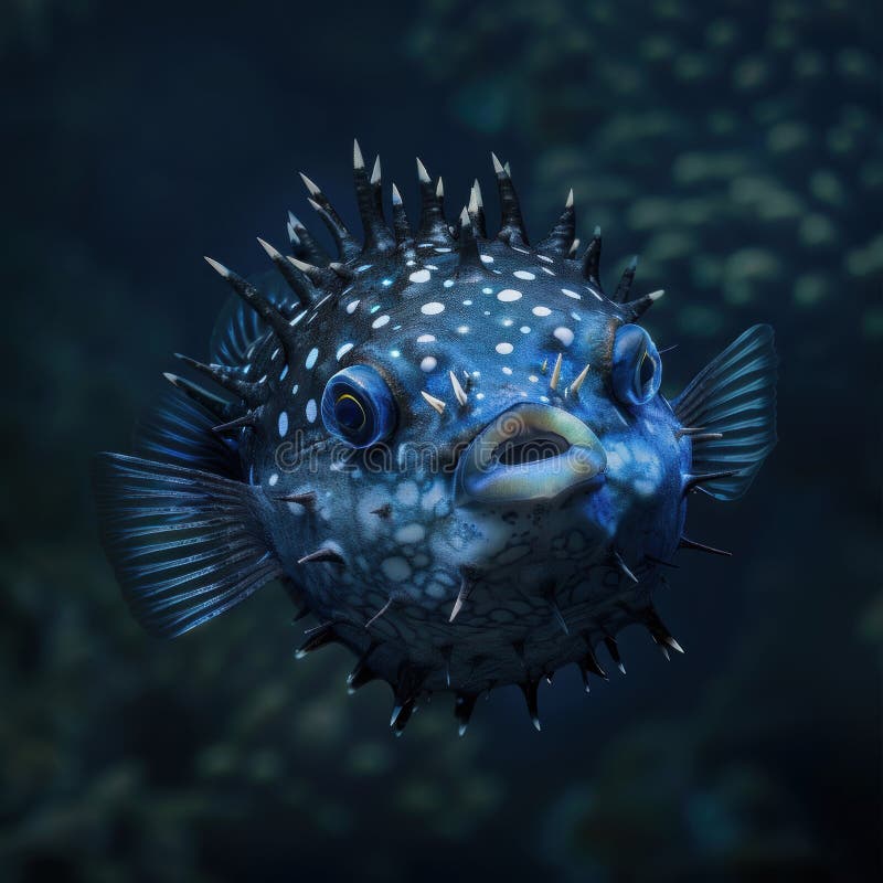 Puffer Fish with Spikes and Spots in the Ocean Stock Illustration ... Puffer Fish with Spikes and Spots in the Ocean Stock Illustration ...