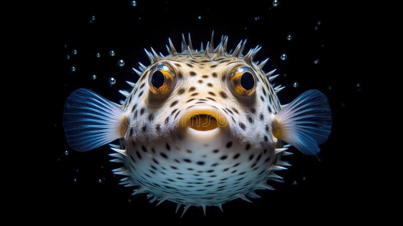 Puffer Fish Underwater. Generative AI Stock Illustration - Illustration ...