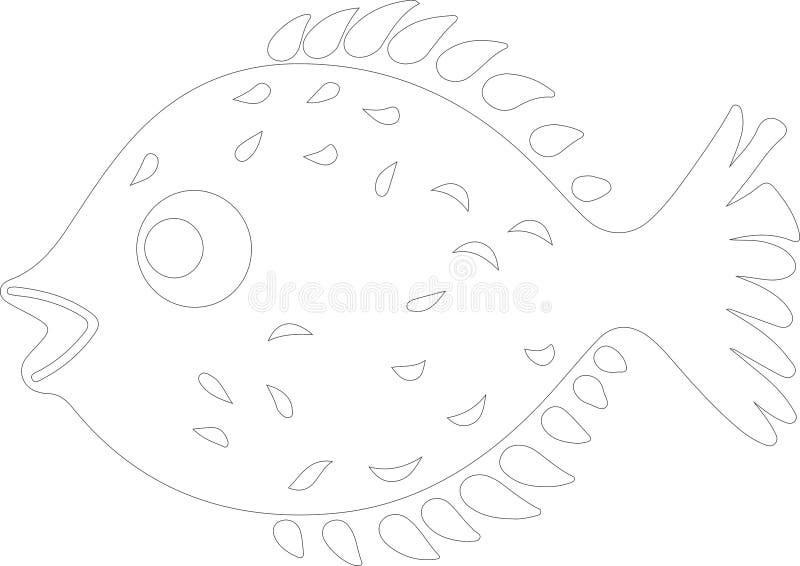 Pufferfish Outline Silhouette Generative Ai Stock Vector - Illustration ...