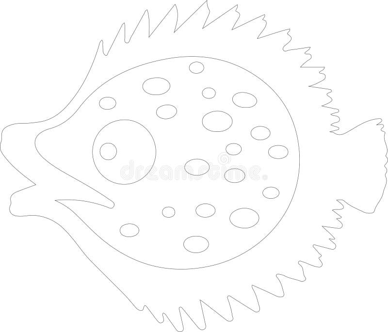 Pufferfish Outline Silhouette Generative Ai Stock Vector - Illustration ...