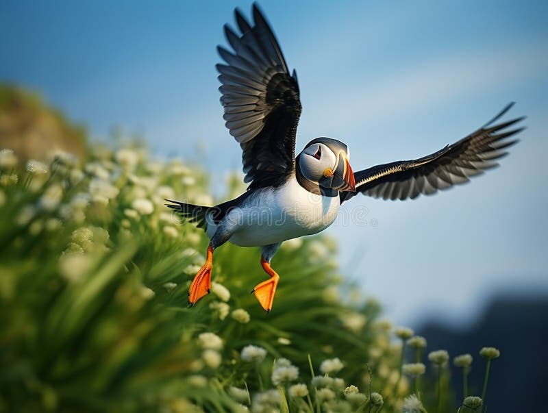 Puffin stock illustration. Illustration of green, fantasy - 294987557