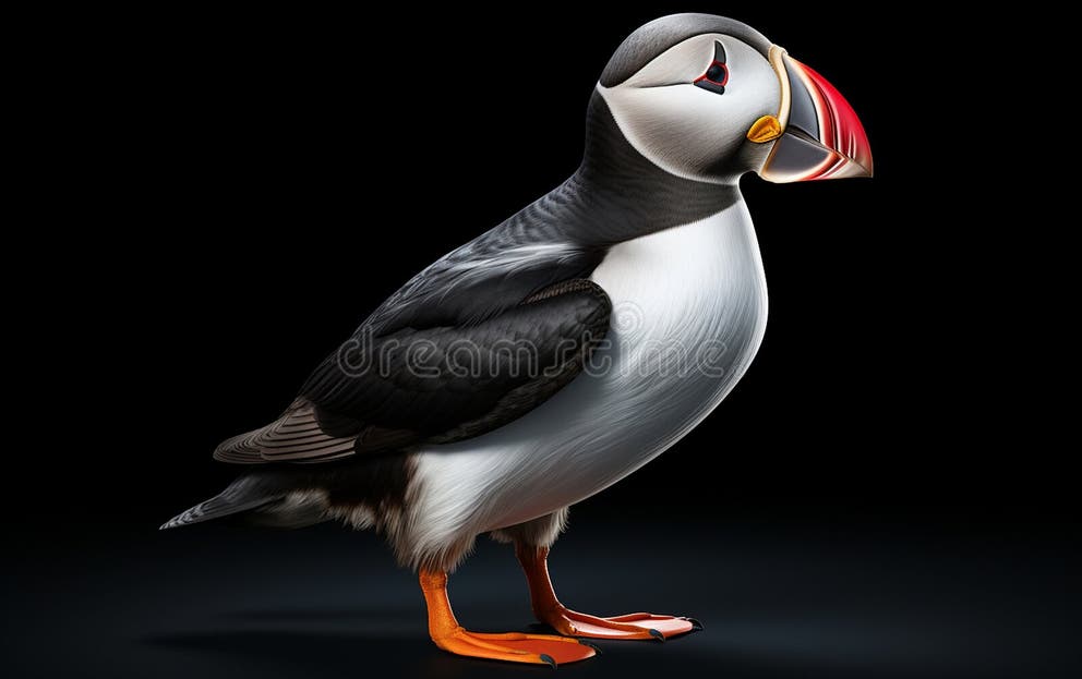 Puffin on Clean Background -Generative Ai Stock Illustration ...