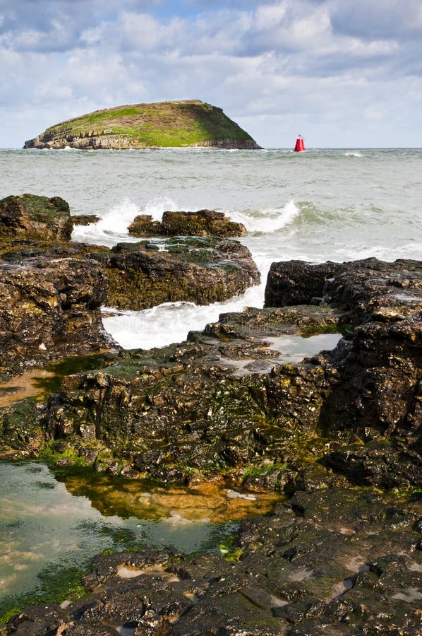 Puffin Island stock image. Image of clouds, green, island - 8791381