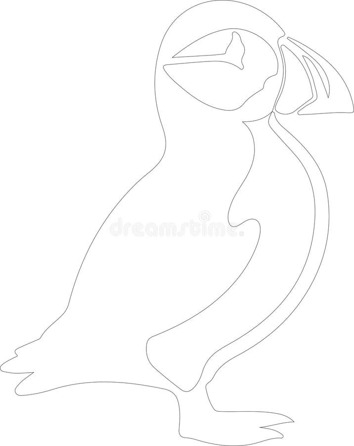 Puffin Outline Silhouette Generative Ai Stock Vector - Illustration of ...
