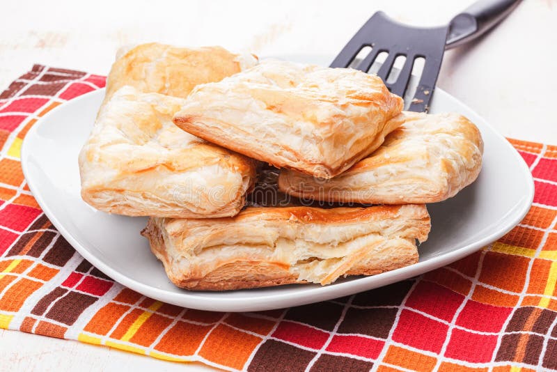 Puffs on a plate stock image. Image of puffs, wooden - 88949597