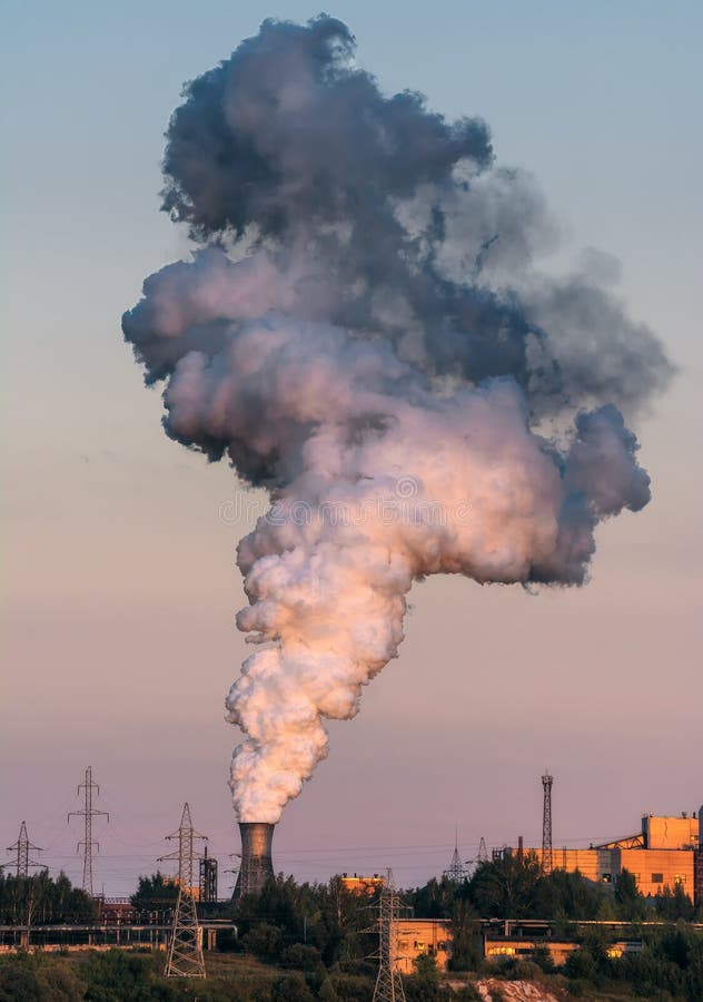 Puffs of steam at sunset stock photo. Image of lead, electricity - 64955216