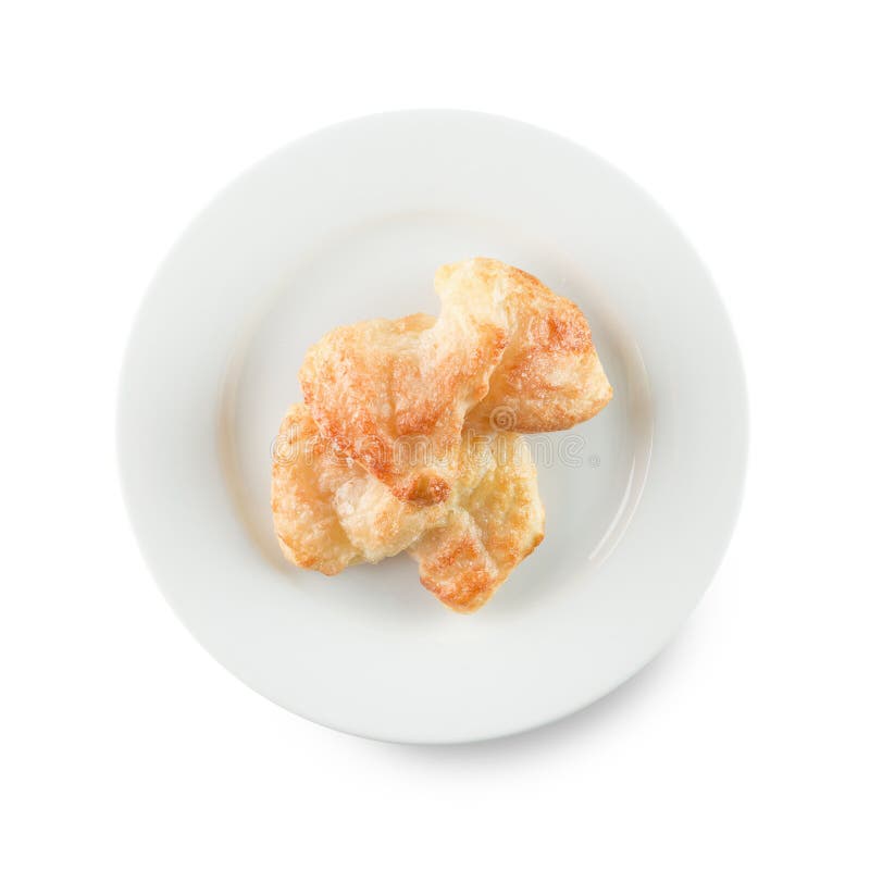 Puffs on White Plate Isolated on the White Background Stock Image ...