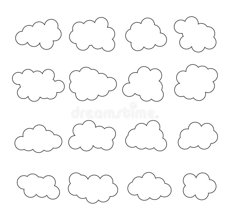 Cartoon Clouds Puffy Vector White Stock Illustrations – 104 Cartoon ...