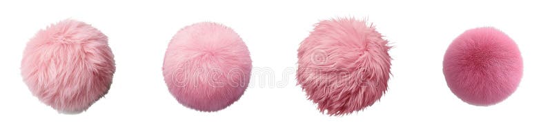 Puffy Pink Ball Pom-pom Isolated Cutout on Transparent Stock Image ...