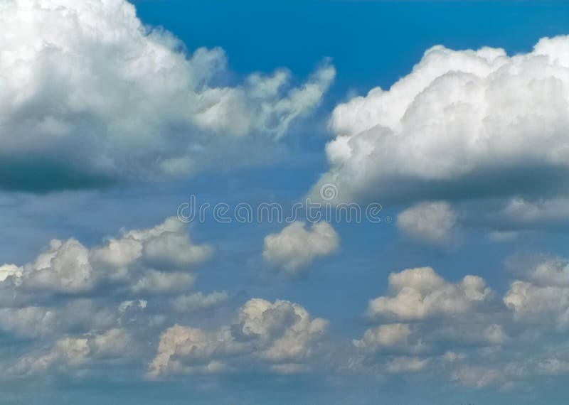 Puffy White Cumulus Clouds on a Sunny Day Stock Photo - Image of fair ...