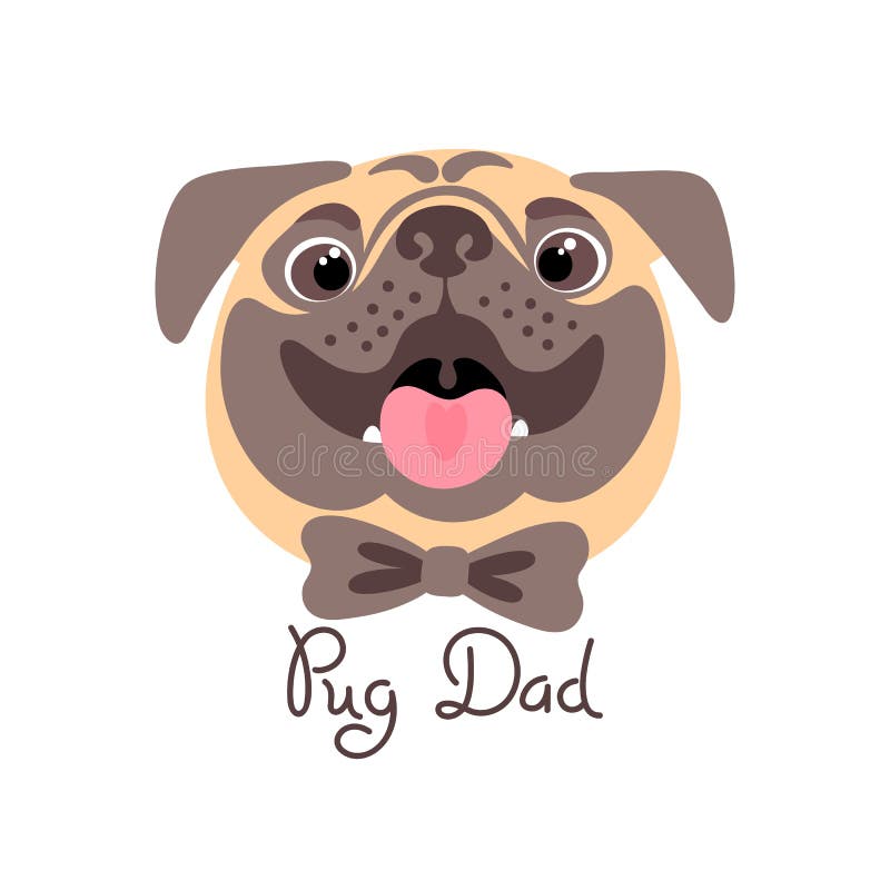 Pug Dad. Image of Happy Father Dog Stock Vector - Illustration of ...
