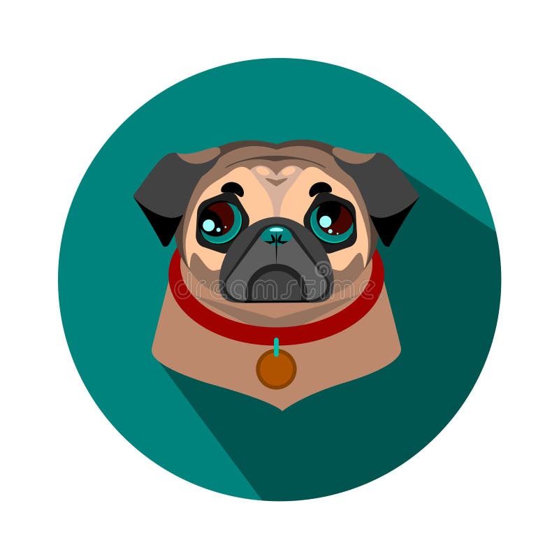 Pug Dog Face - Vector Illustration Stock Vector - Illustration of ...