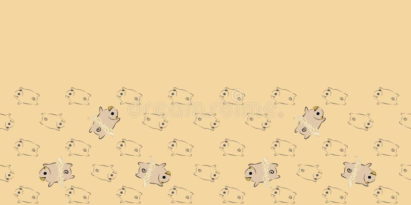 Pug Dog Frame Border Seamless Pattern Stock Vector - Illustration of ...