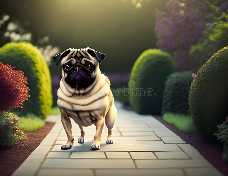 Pug Dog, Generative AI Illustration Stock Illustration - Illustration ...