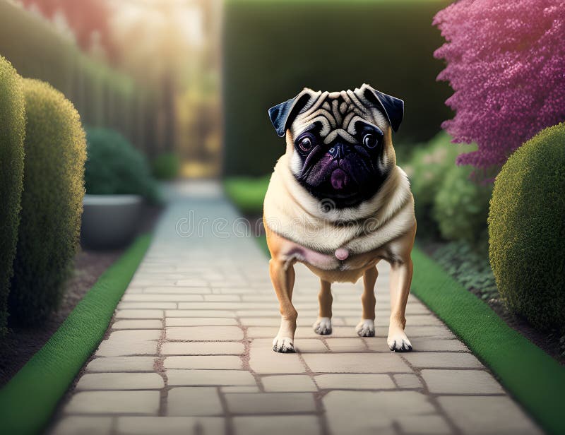 Pug Dog, Generative AI Illustration Stock Illustration - Illustration ...