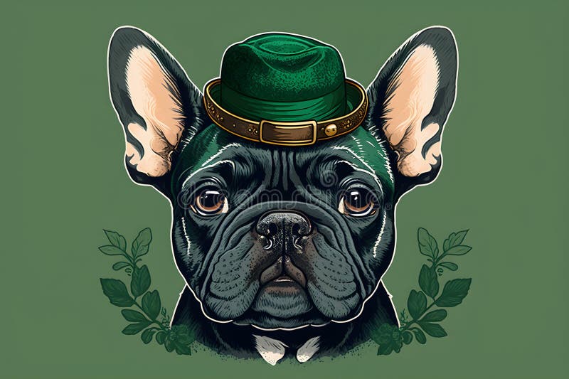 Pug Dog in Green Colors and Saint Patrick Hat Weared Stock Illustration ...