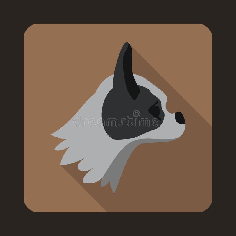 Pug dog icon, flat style stock vector. Illustration of animal - 81452444