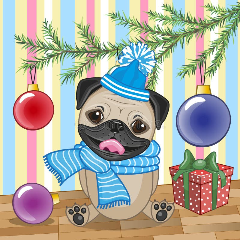 Dog under the tree stock vector. Illustration of bowl - 46924447