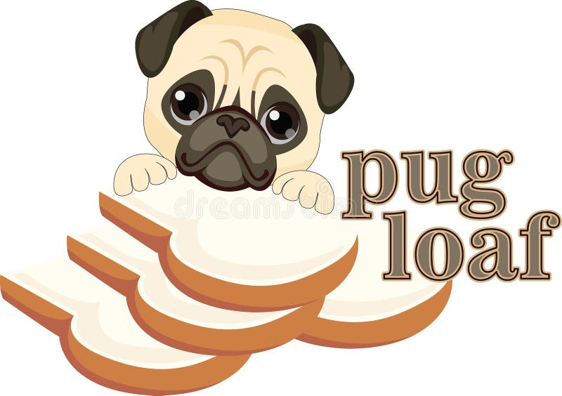 Pug Loaf Flat Illustration Version1 Stock Vector - Illustration of ...