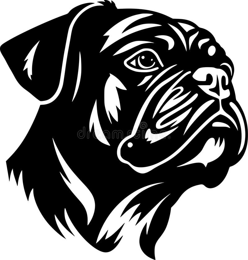 Pug - Minimalist and Simple Silhouette - Vector Illustration Stock ...
