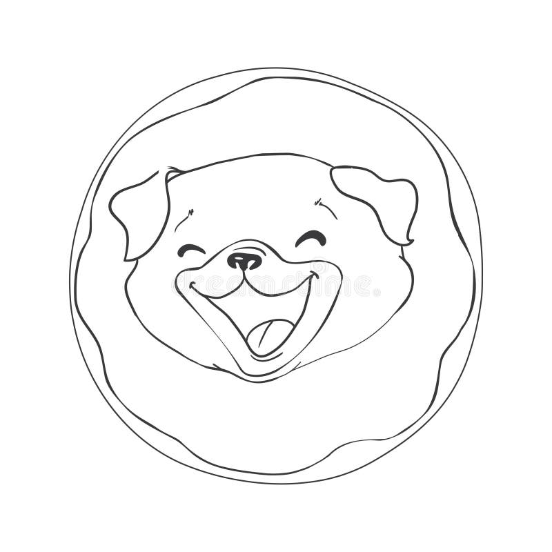 Pug Vector Hand Drawing Illustration in Black Color Stock Vector ... Pug Vector Hand Drawing Illustration in Black Color Stock Vector ...