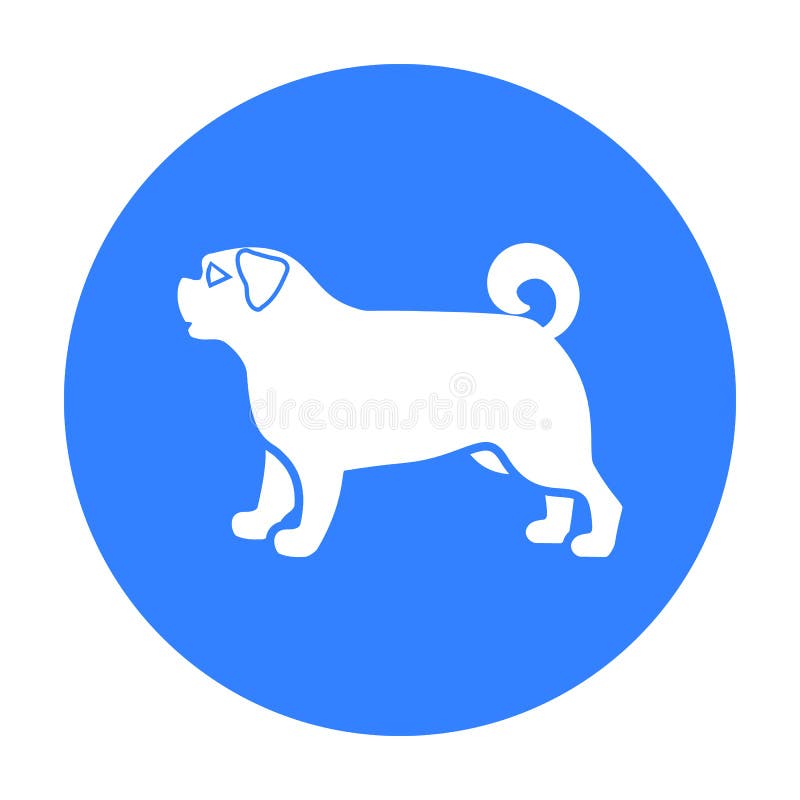 Pug Vector Icon in Black Style for Web Stock Vector - Illustration of ...